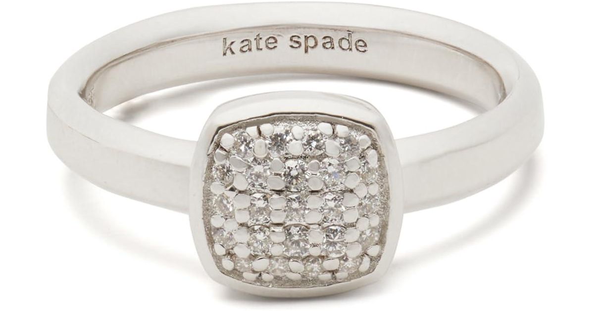 Kate Spade Time To Shine Pave Diamond Ring in White | Lyst