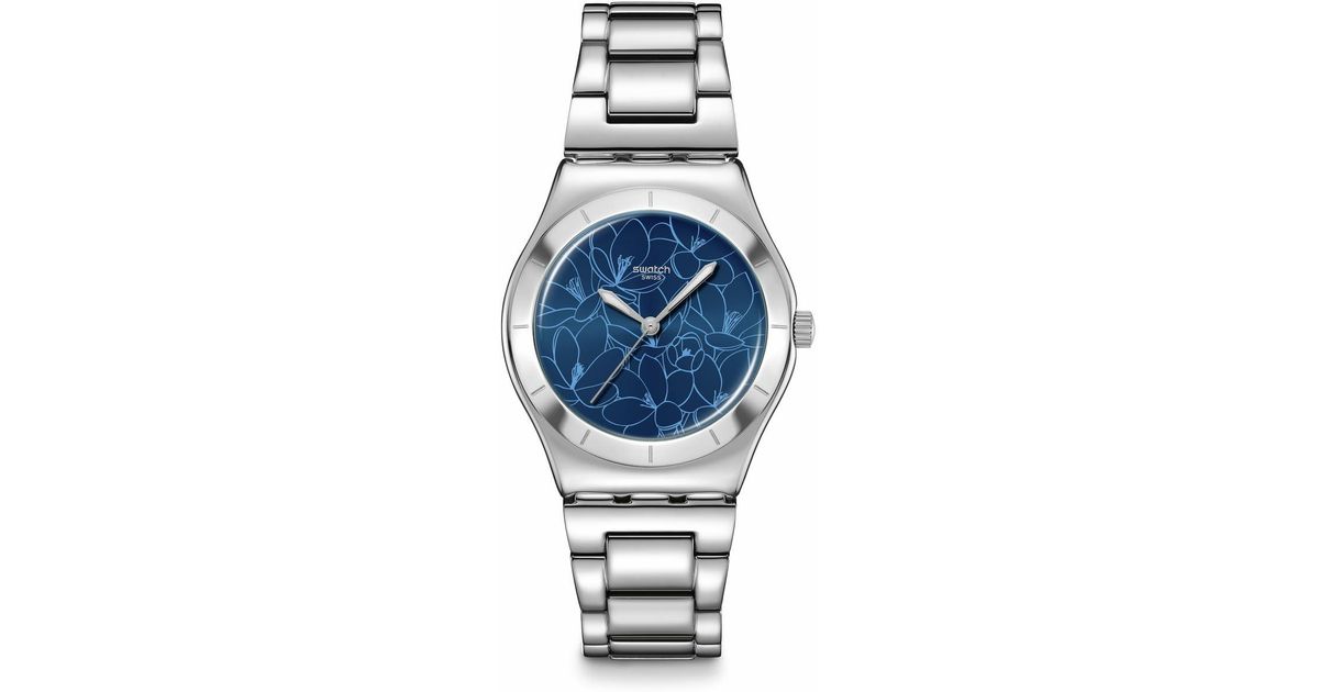 Swatch I Medium Watch Dress Stainless Steel Blue Quartz Waterproof ...