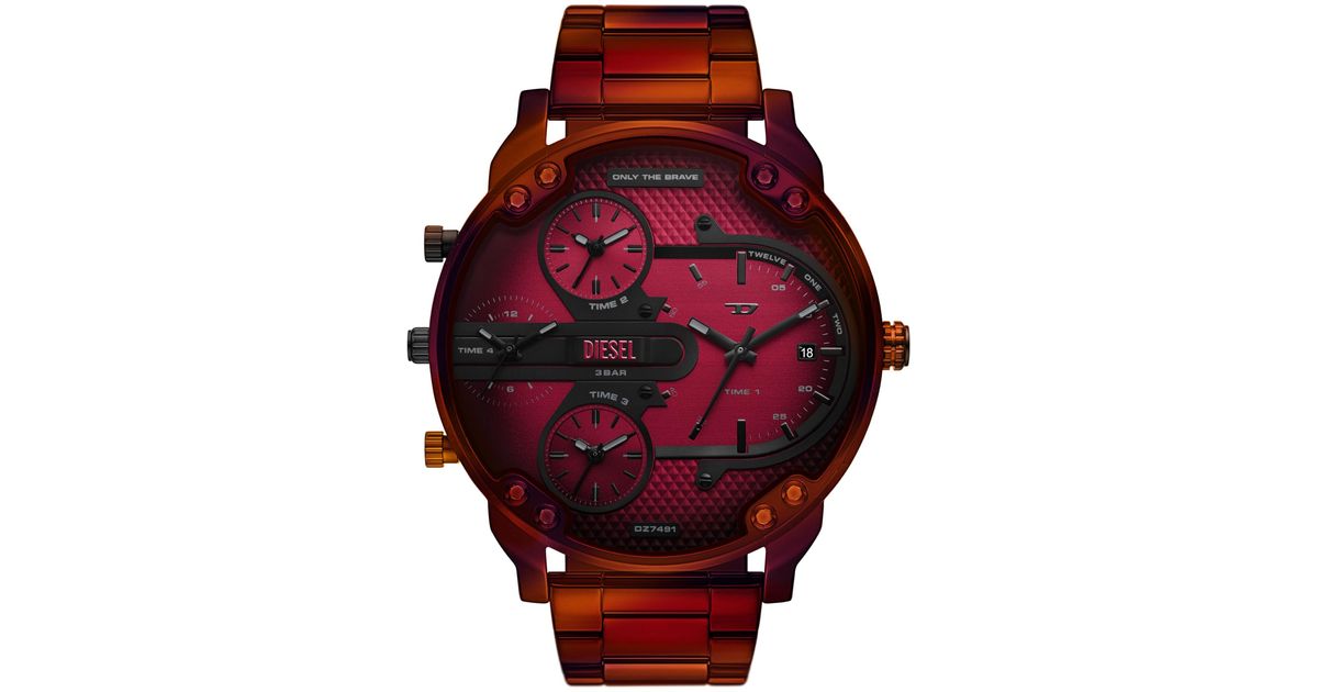 DIESEL Mr. Daddy Slim Multi-movement Red Stainless Steel Watch for Men ...
