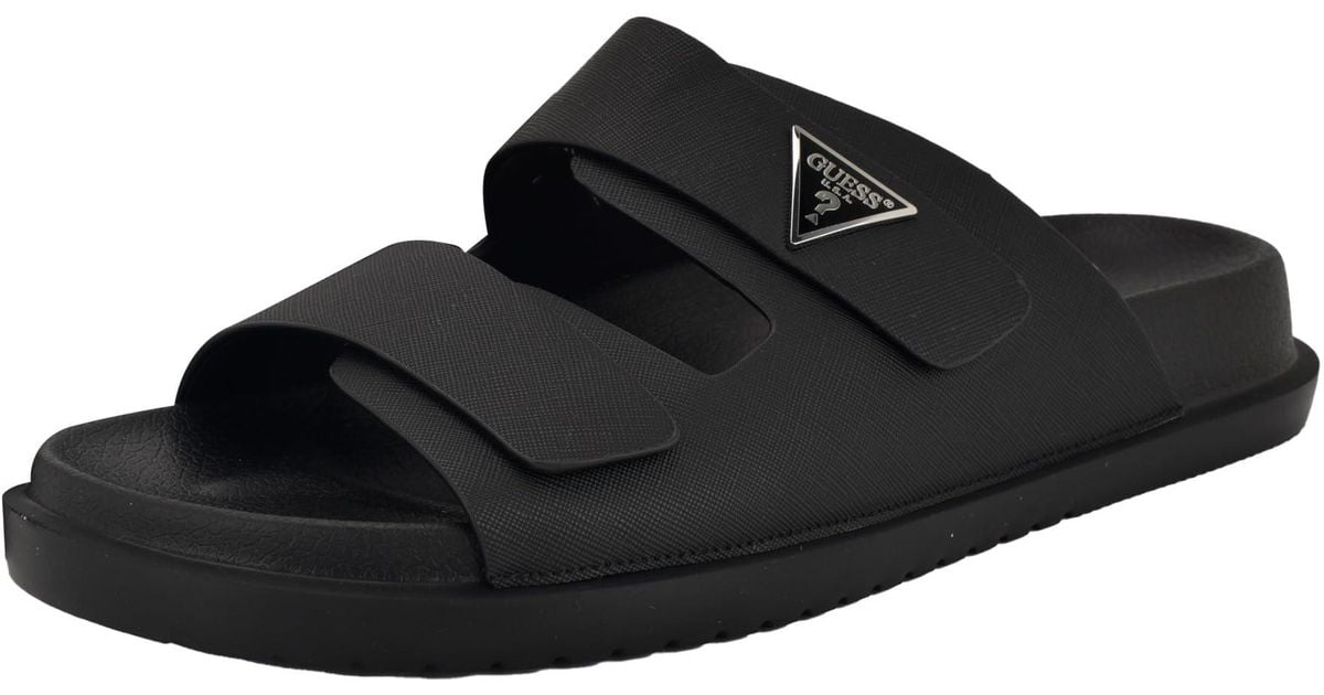 Guess Visel Slide in Black for Men | Lyst