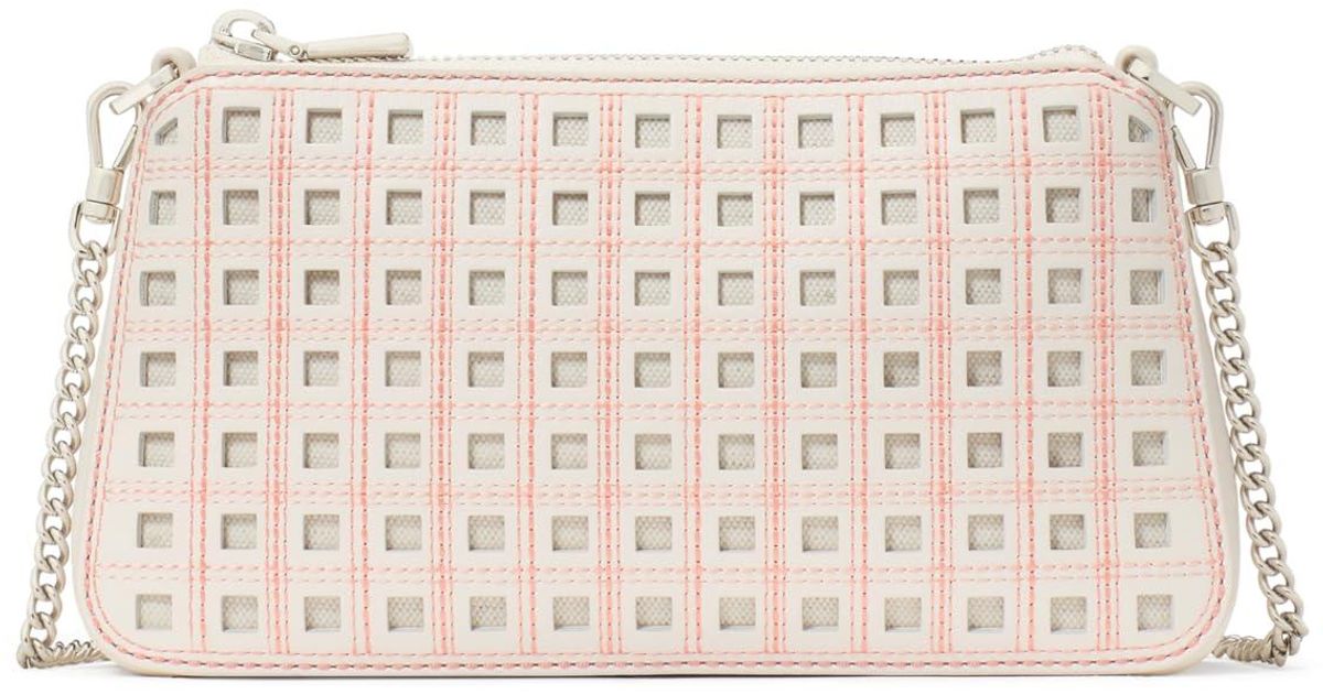 Kate Spade Grace Perforated Fine Grain Leather Pochette | Lyst