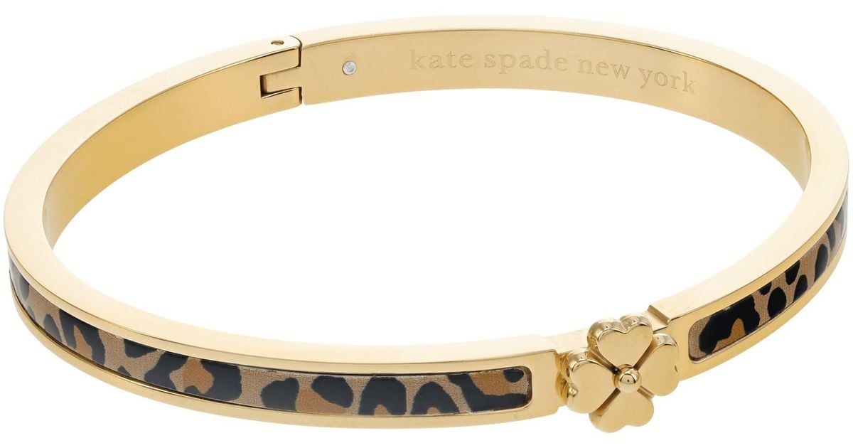 Kate Spade Heritage Spade Flower Thin Hinged Bangle in Metallic | Lyst