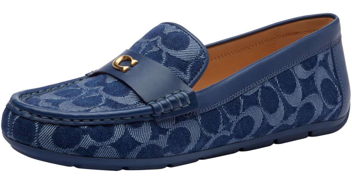 COACH Sculpted C Driver In Signature Denim Loafer in Blue | Lyst