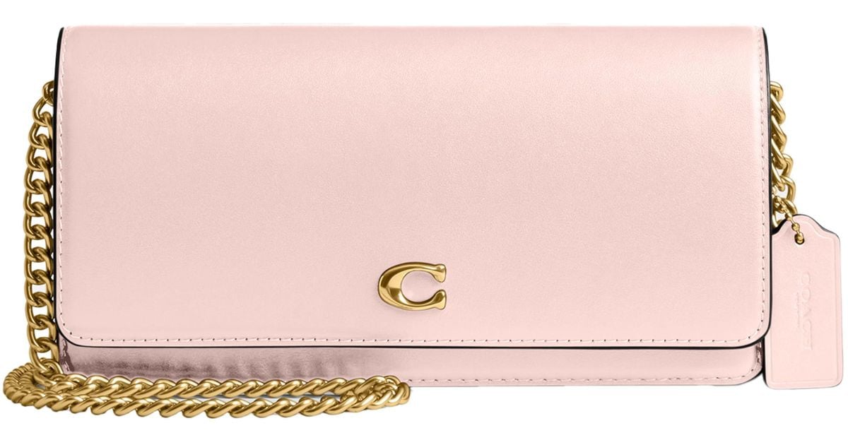 COACH Evie Long Wallet With Chain in Pink | Lyst
