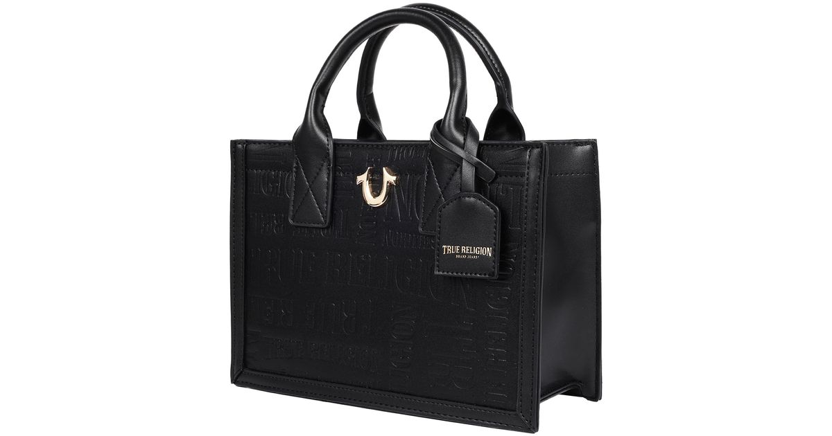 TRUE RELIGION Mega Logo Modern Tote in Black | Lyst UK