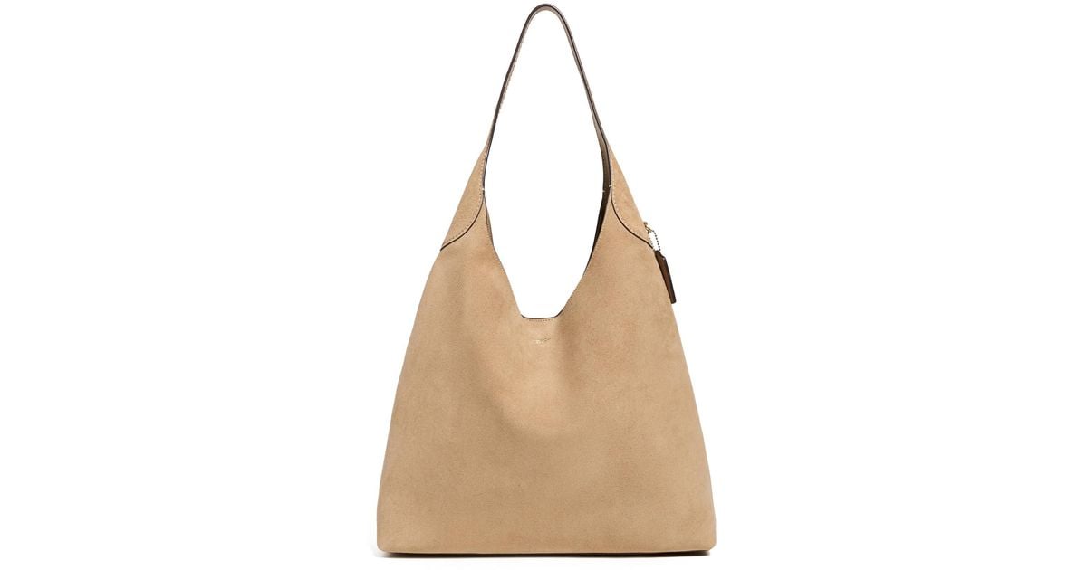 COACH Suede Brooklyn Shoulder Bag 39 in Natural | Lyst