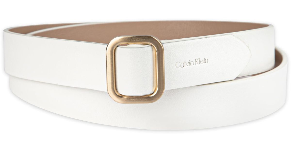 Calvin Klein Reversible Fully Adjustable Slider Belt in Natural | Lyst