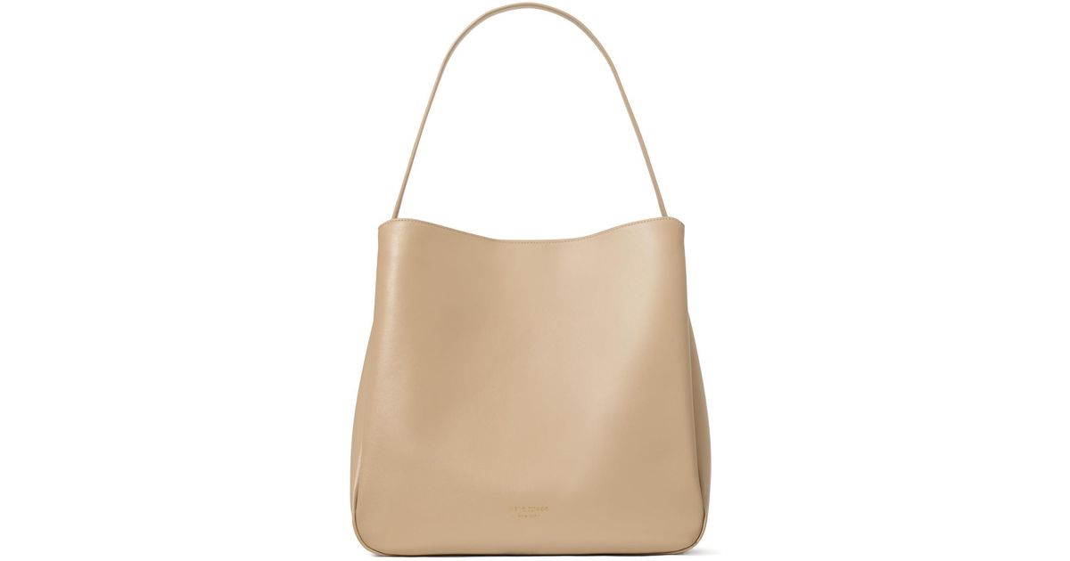 Kate Spade Grace Fine Grain Leather Large Hobo in Natural | Lyst