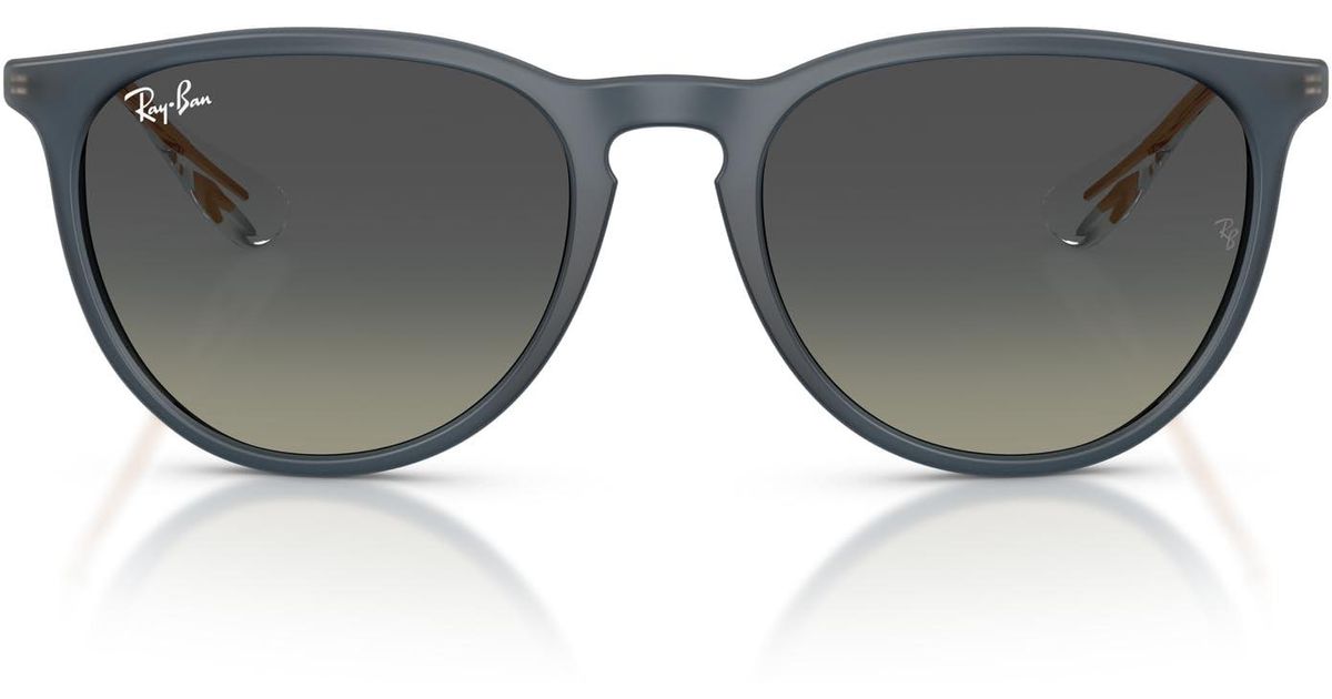 Ray-Ban Rb4171f Erika Low Bridge Fit Round Sunglasses in Black | Lyst
