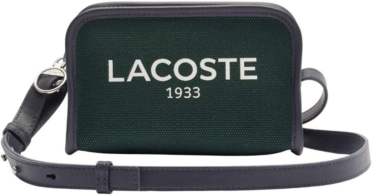 Lacoste Heritage Canvas Mini Shoulder Bag in Black | Lyst