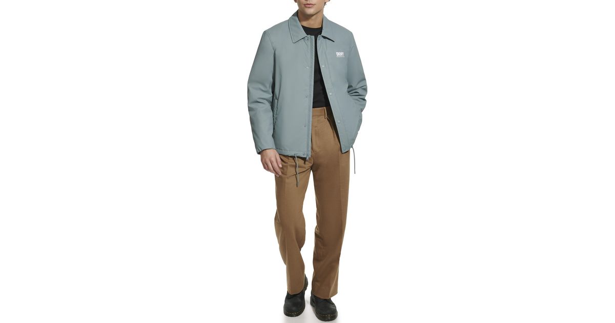 DKNY Lightweight Coaches Jacket in Blue for Men | Lyst