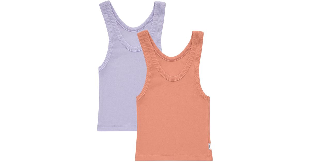 Hanes Originals Rib Crop Tank Top 2-pack in Pink | Lyst