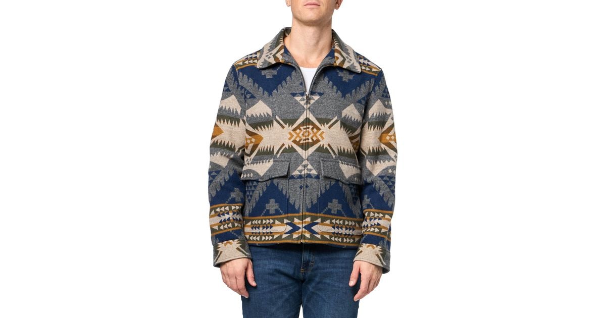 Pendleton Colton Straight Hem Zip Wool Coat in Blue for Men | Lyst