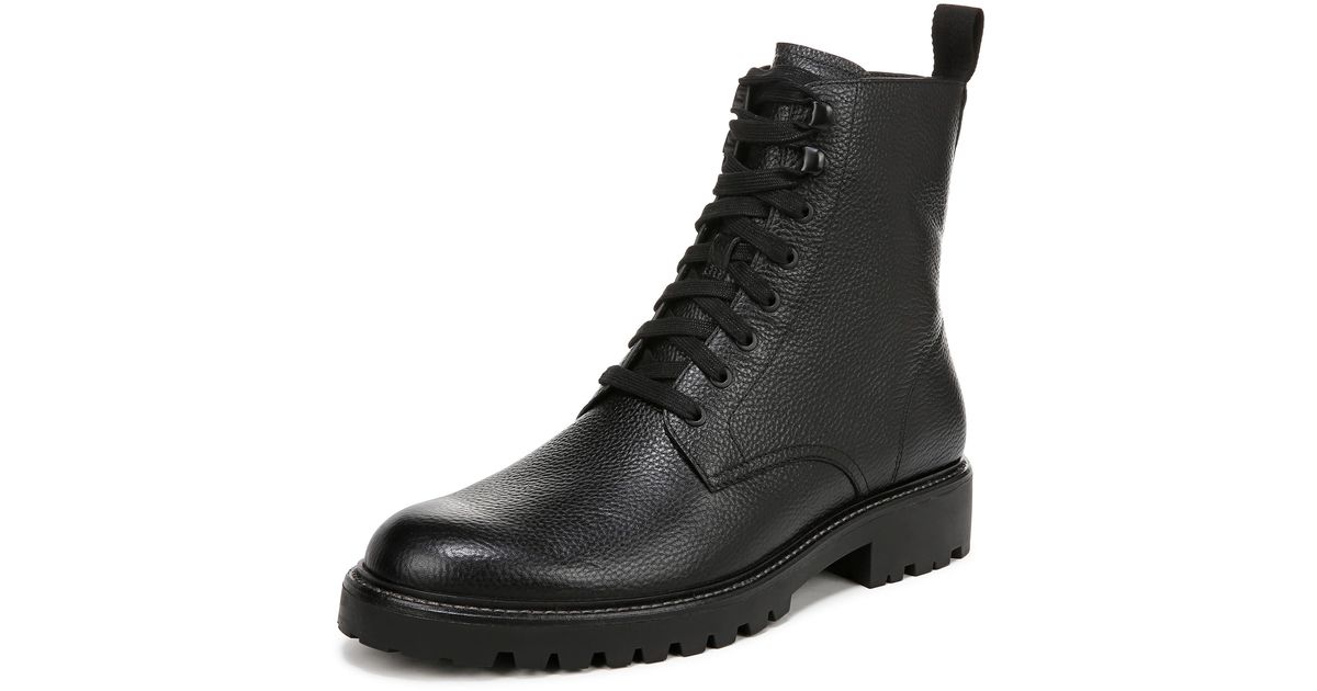 Vince S Dominic Combat Boot Black Leather 10 M for Men | Lyst