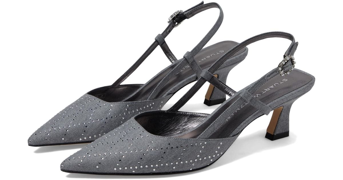 Stuart Weitzman Vinnie Xtal 50 Slingback (Perla/Clear) High Heels in ...