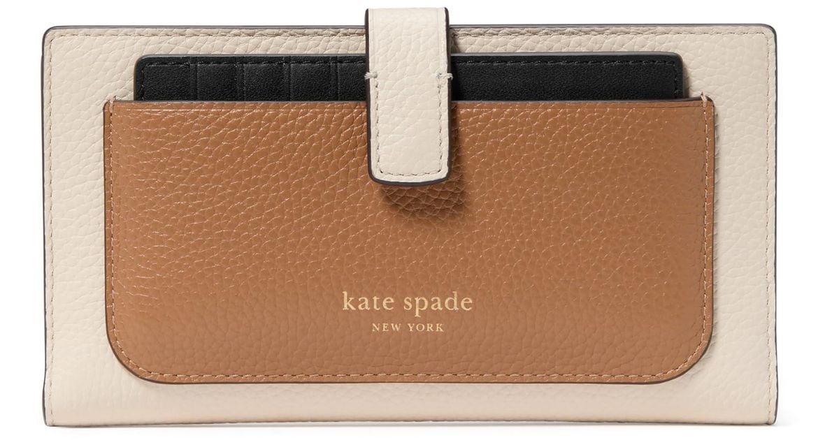 Kate Spade Ava Colorblocked Pebbled Leather 2 In 1 Bifold Wallet | Lyst