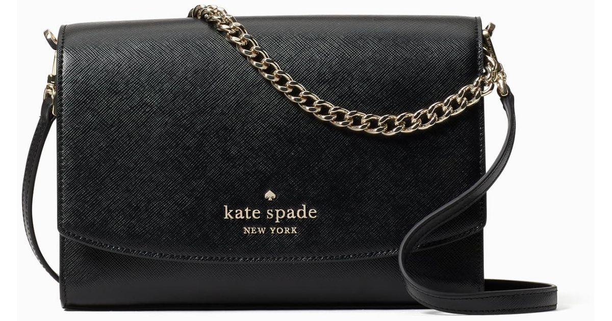 Kate Spade Carson Saffiano Leather Convertible Crossbody in Black | Lyst