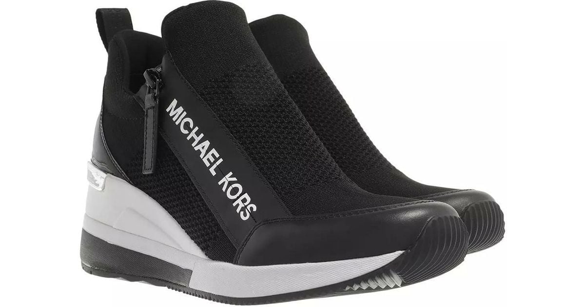 Michael Kors Willis Wedge Trainer in Black | Lyst