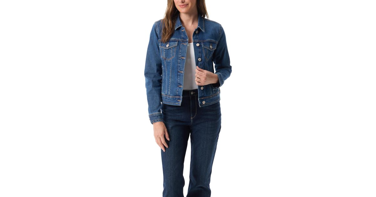 Nine West S Sandy Iconic Button Front Stretch Denim Jean Jacket ...