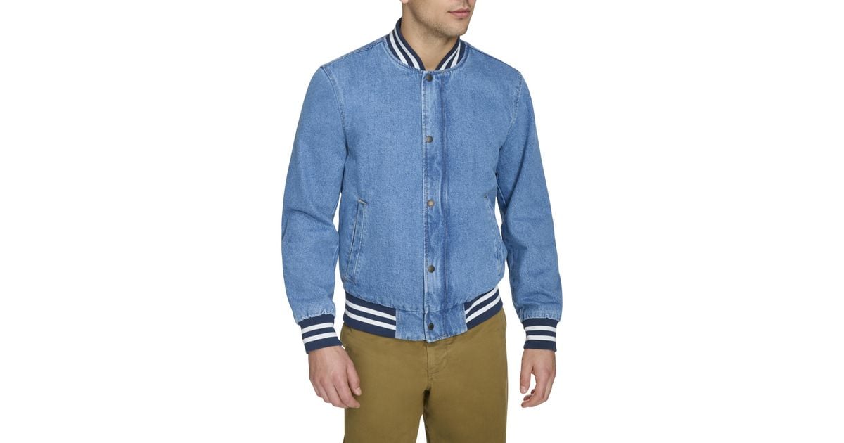 Levi's Varsity Denim Bomber Jacket in Blue for Men | Lyst