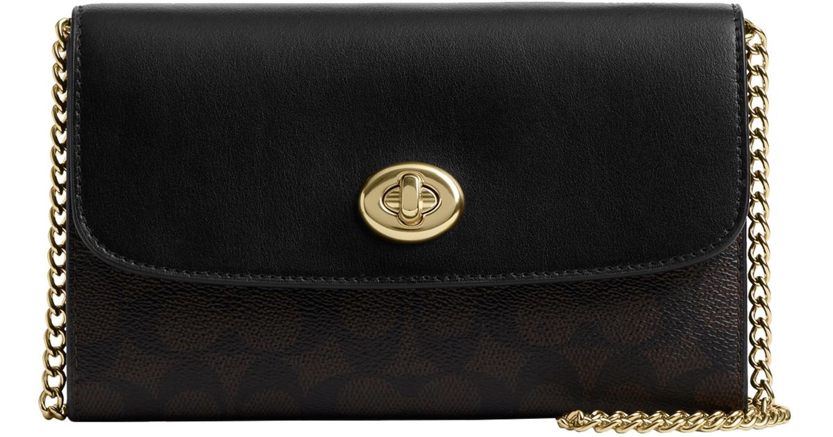 COACH Chain Crossbody in Black | Lyst