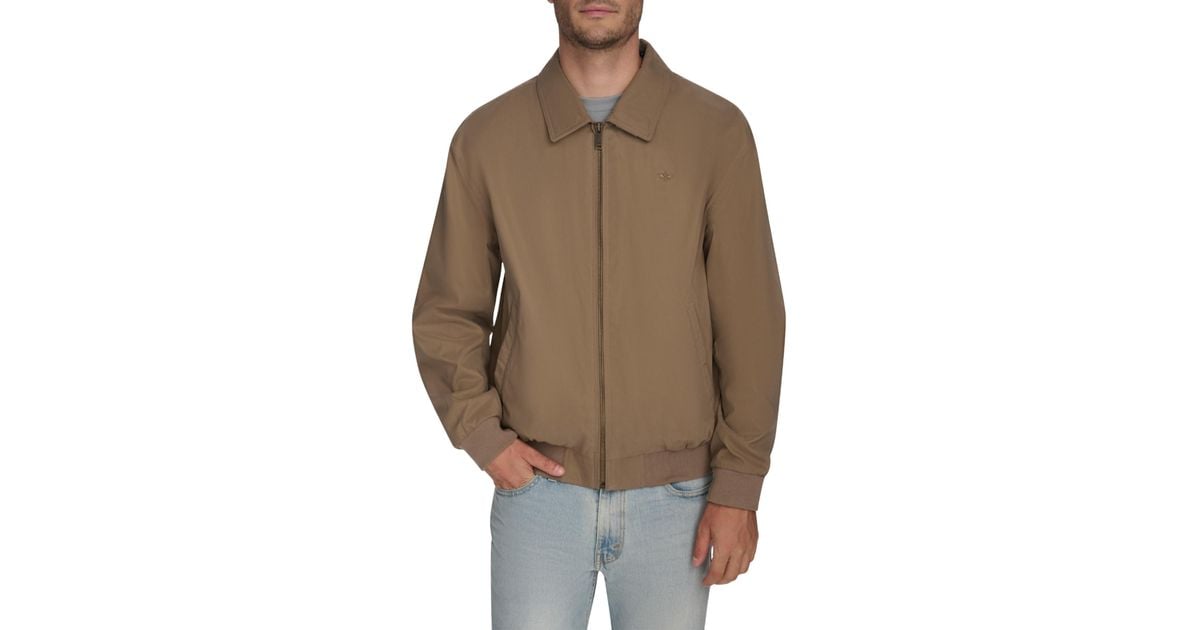Dockers Micro Twill Golf Bomber Jacket in Brown for Men | Lyst