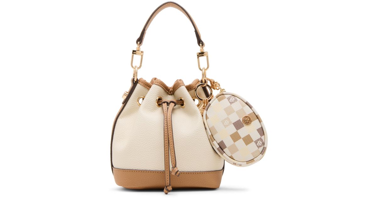 Anne Klein S Small Bucket With Convertible Strap in Natural | Lyst