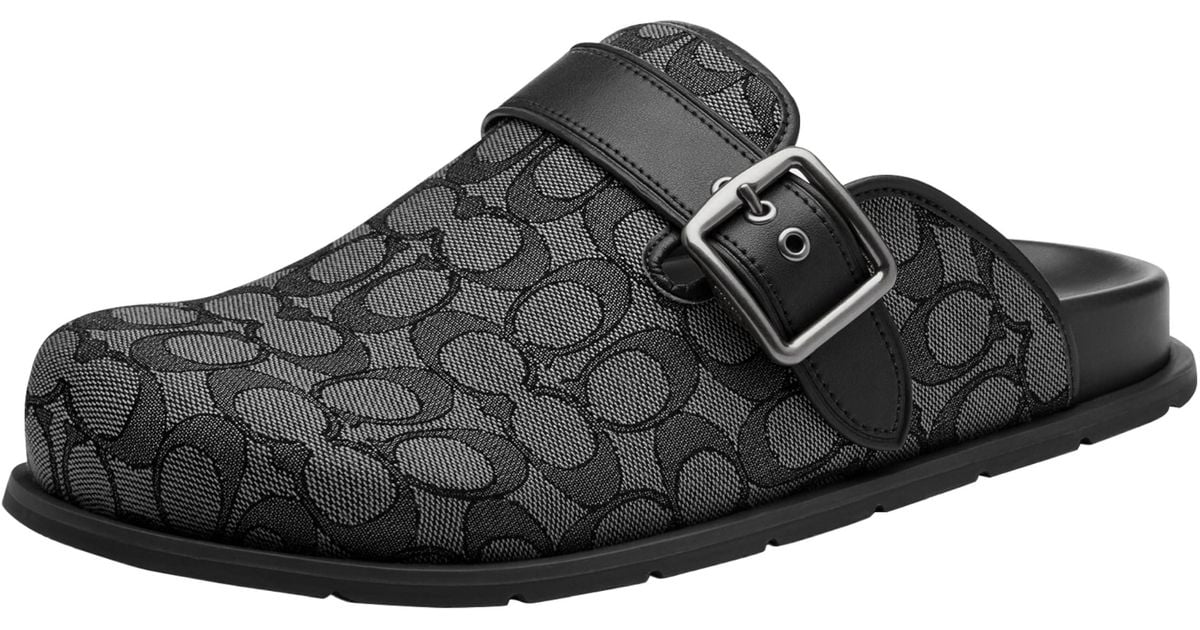 COACH Buckle Clog In Signature Jacquard in Black for Men | Lyst