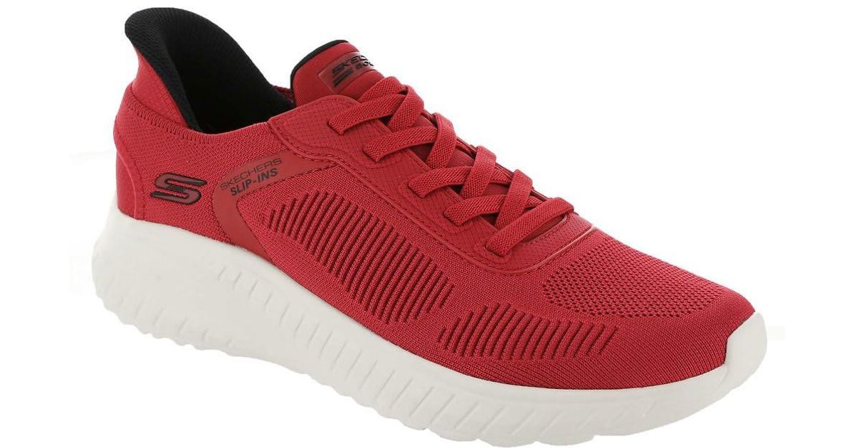 Skechers Hands Free Slip-ins Squad Chaos-solid Step Sneaker in Red for ...