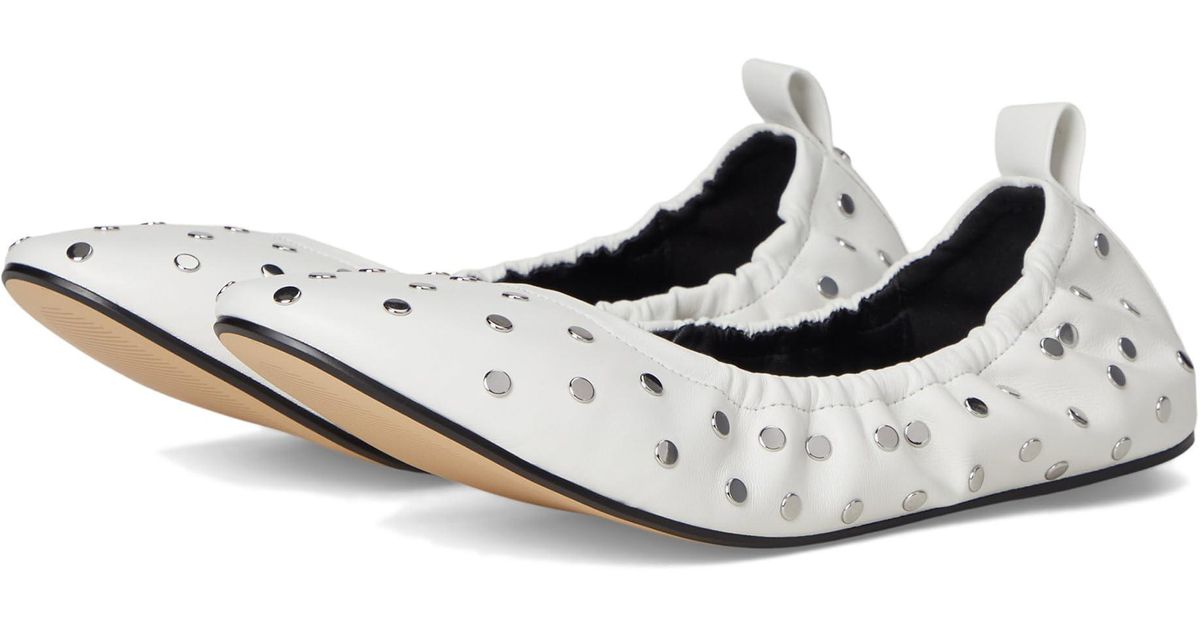 Michael Kors Amy Ballet Shoes, Leather/Rubber in White | Lyst