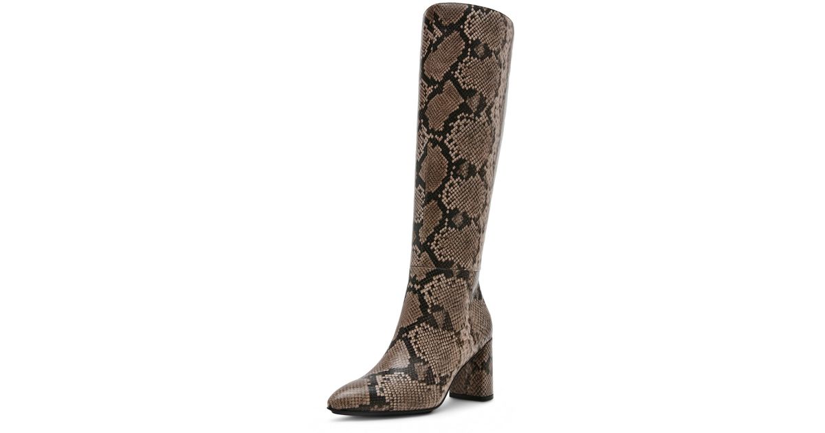 Anne Klein Beth (Natural Snake) Boots in Black | Lyst