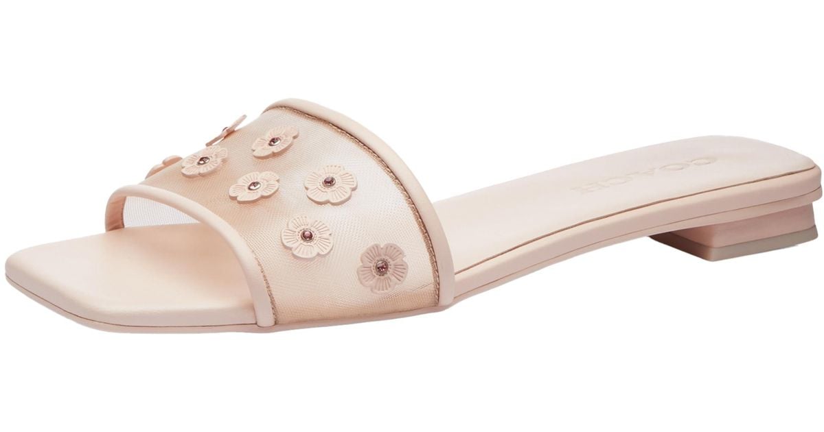 COACH Tea Rose Flat Sandal Platform in Pink | Lyst