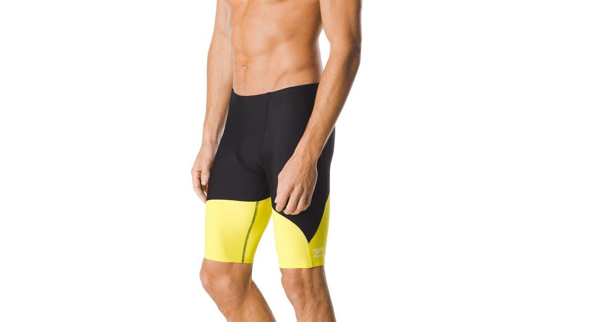 Speedo Swimsuit Jammer Endurance+ Splice Team Colors,black/yellow Spark ...
