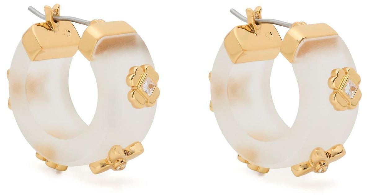 Kate Spade Heritage Bloom Small Hoops in Metallic | Lyst