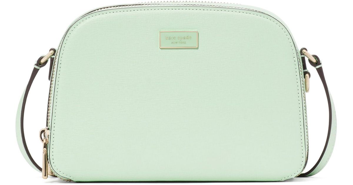 Kate Spade Serena Saffiano Leather Double Zip Dome Crossbody in Green ...
