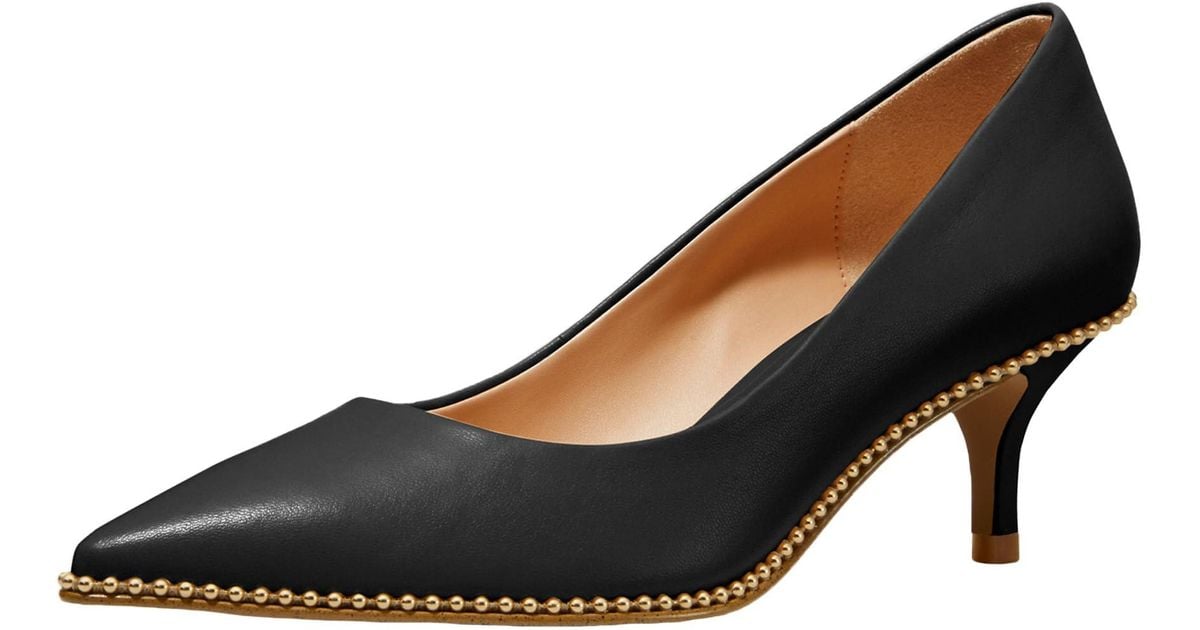 COACH Jackie Leather Pump in Black | Lyst