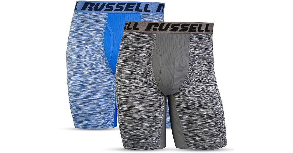 Russell Athletic Long Leg Boxer Briefs in Blue for Men | Lyst