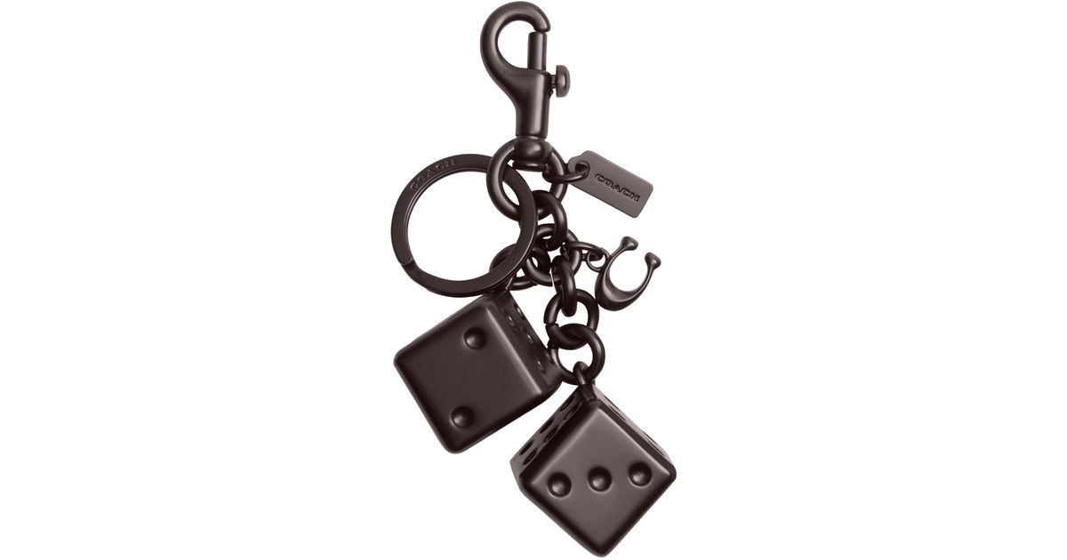 COACH Metal Dice Bag Charm in White | Lyst