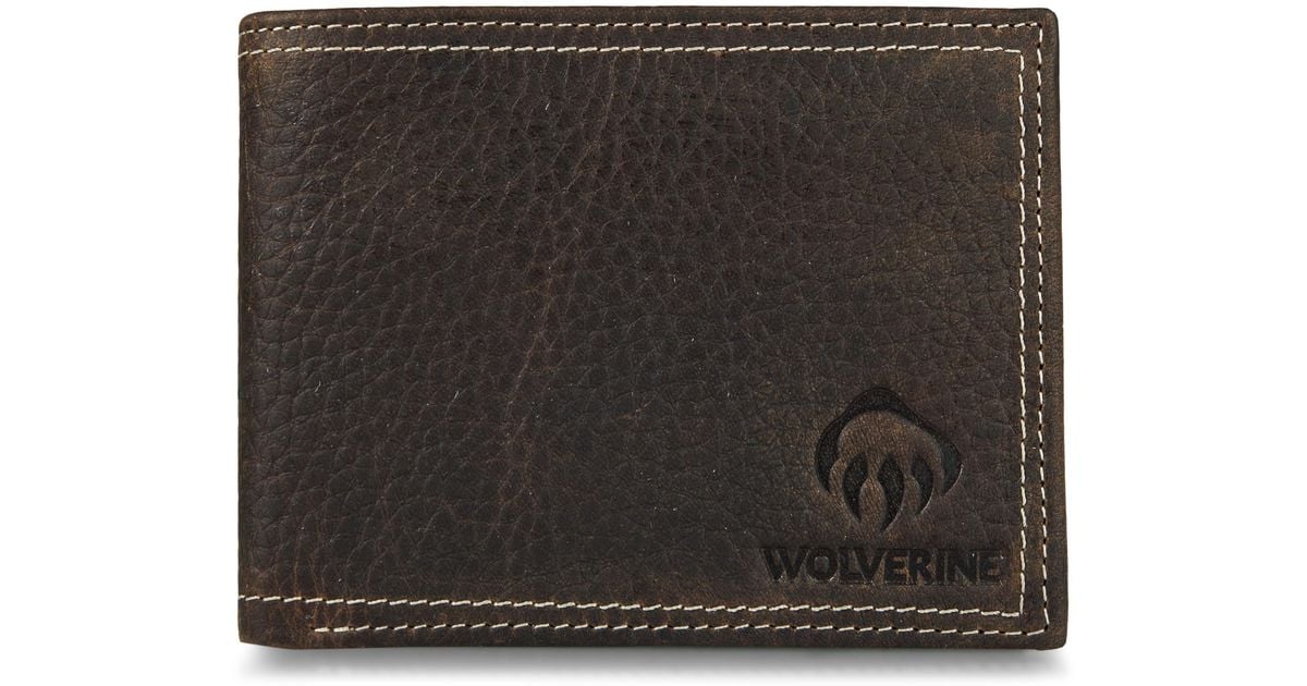 Wolverine Marquette Leather Bifold Wallet With Rfid Lining in Black for ...