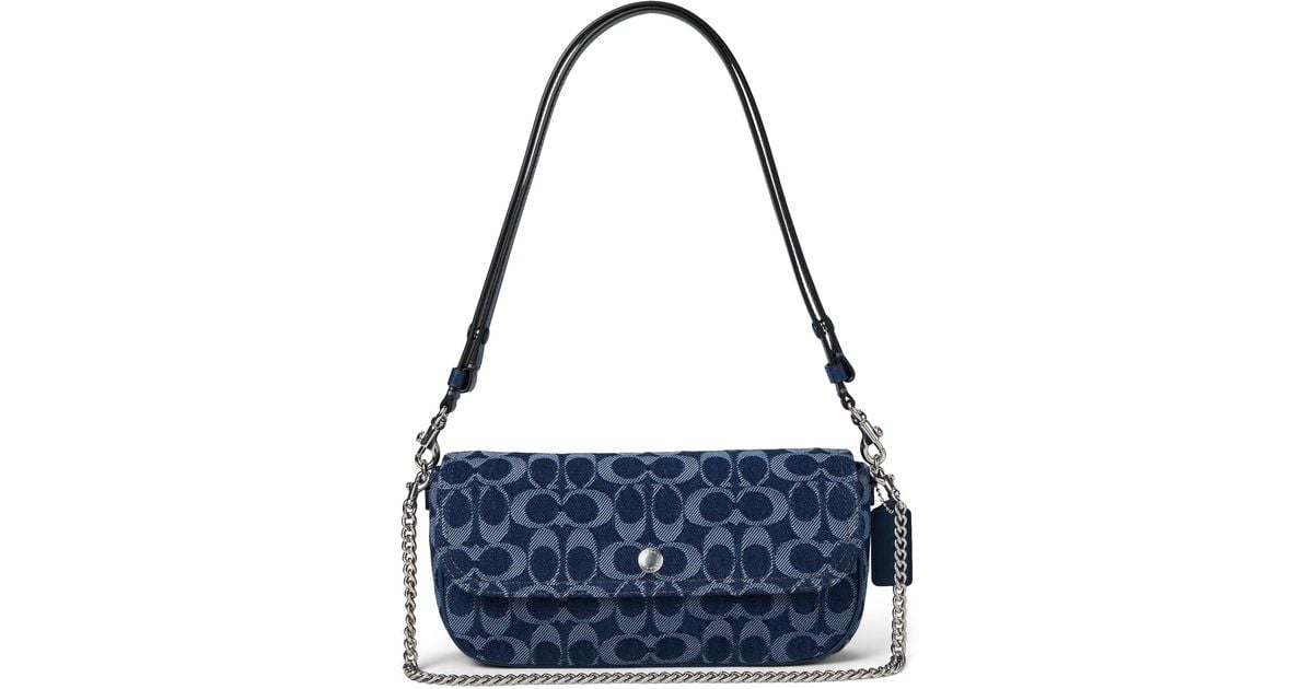 COACH Brook Flap Chain Bag In Signature Denim in Blue | Lyst
