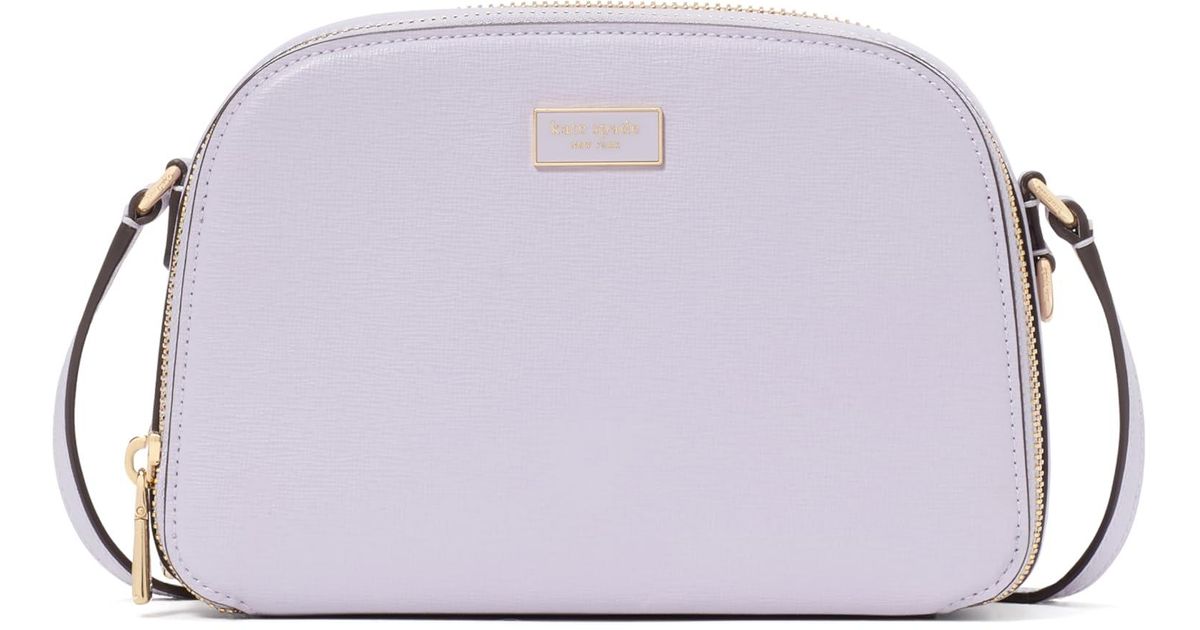 Kate Spade Serena Saffiano Leather Double Zip Dome Crossbody in Purple ...