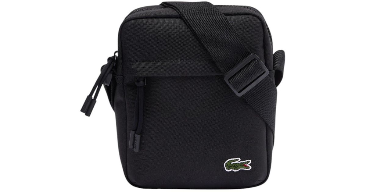 Lacoste S Classic Vertical With Croc Logo Crossbody Bag in Black | Lyst UK