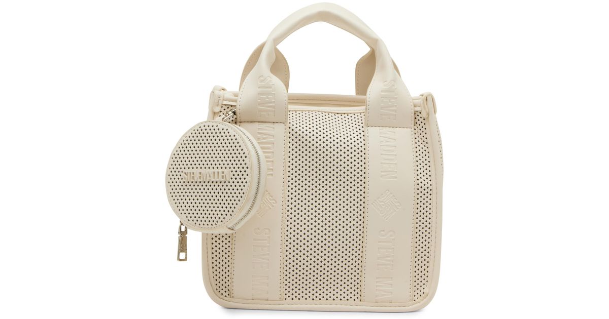 Steve Madden Bwebber Perforated Satchel in Natural | Lyst UK