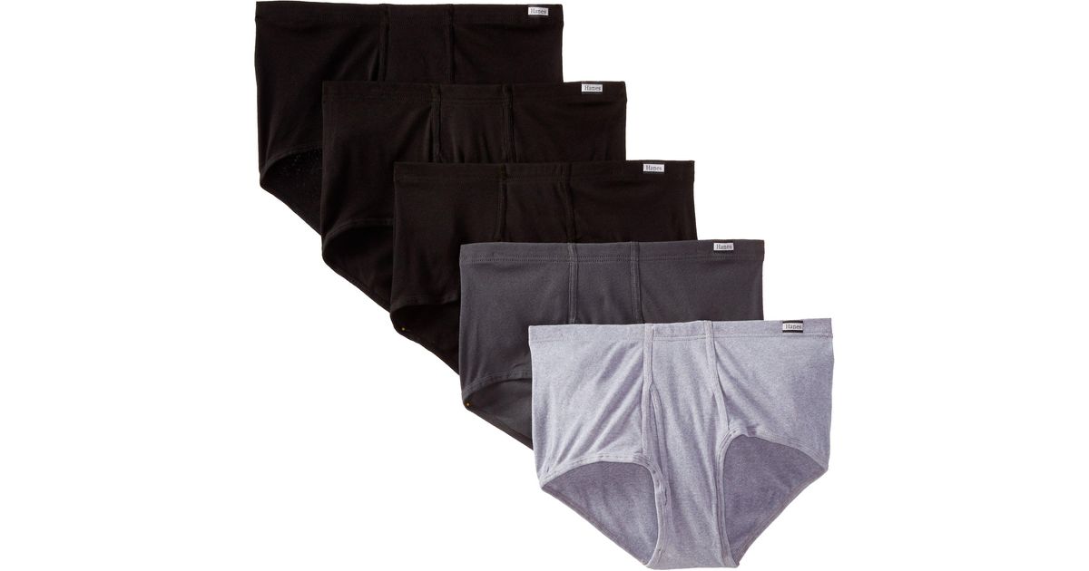 Hanes 5 Pack Big Mid Rise Comfortsoft Briefs In Black For Men Save 20