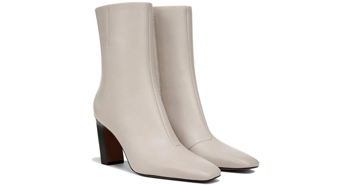 Franco Sarto Briar Mid Shaft Boots (Chalk Leather) Boots in Black | Lyst