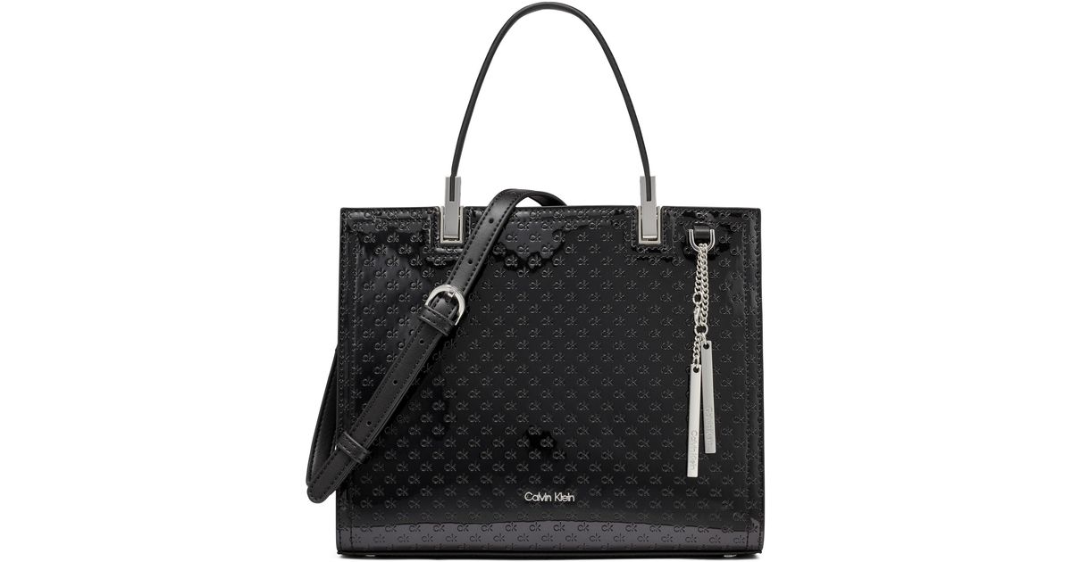 Calvin Klein Verne Triple Compartment Satchel in Black | Lyst