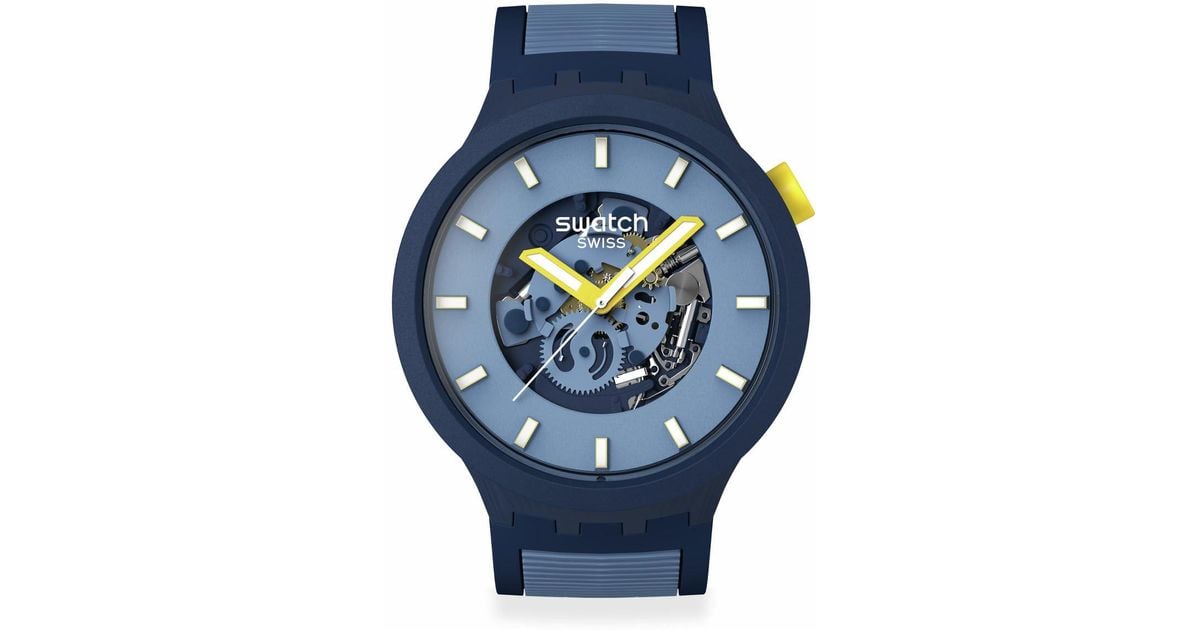Swatch Big Bold Biosourced Lacquered Watch Casual Plastic Blue ...