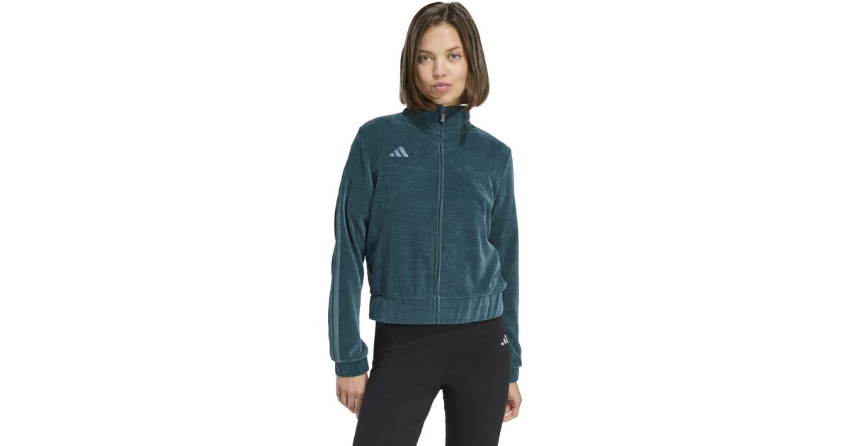 adidas House Of Tiro Velour Track Top in Blue | Lyst