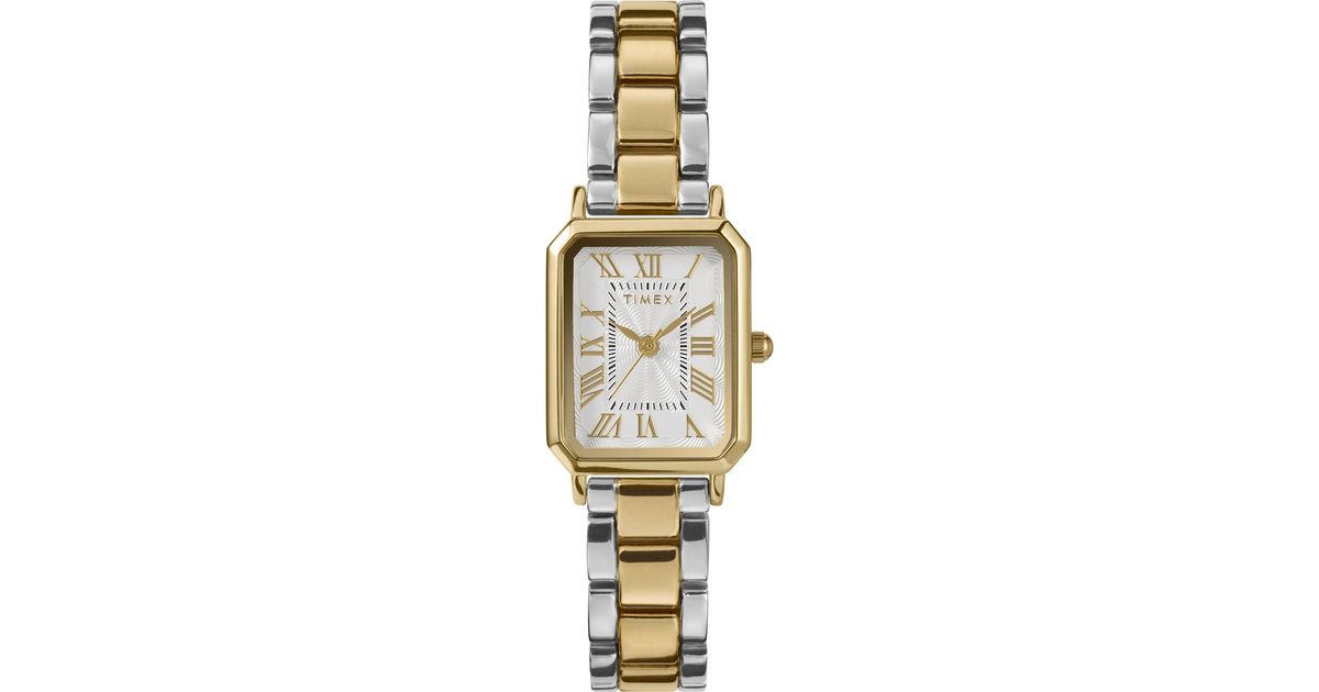 Timex Two-tone Strap White Dial Two-tone in Metallic | Lyst