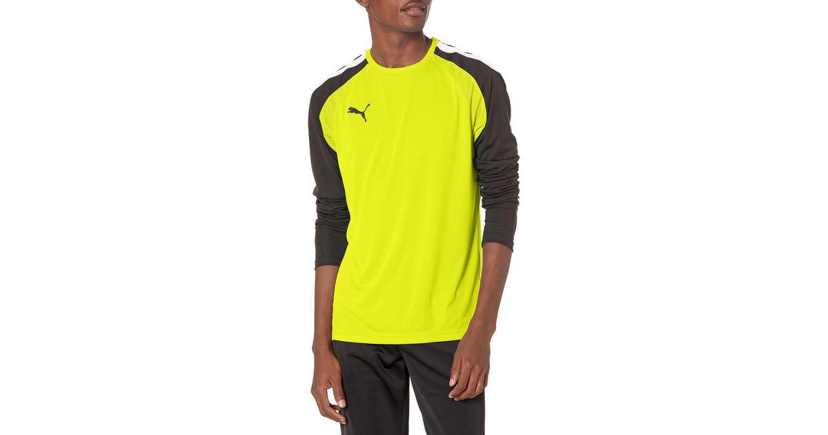 PUMA Mens Team Pacer Goalkeeper Long Sleeve Jersey T Shirt in Yellow ...
